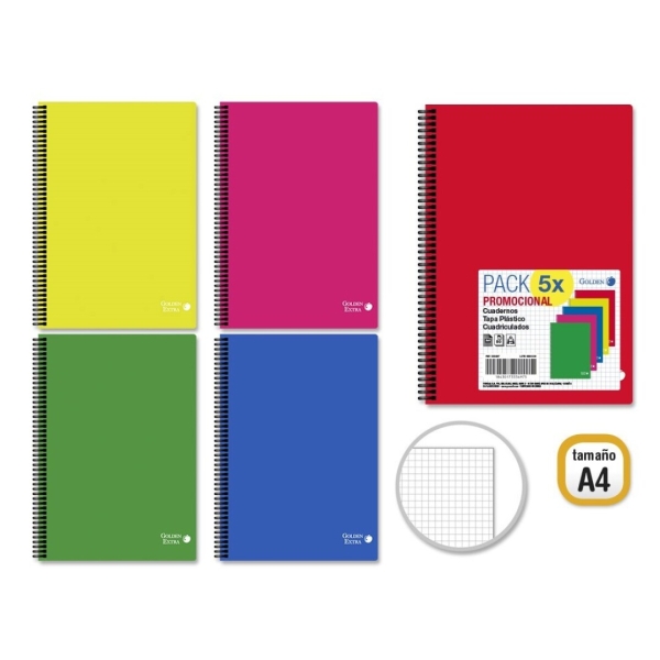 Loja - Detalhe Produto - Golden Basic Pack de 5 Cuadernos A4 80 Hojas ...